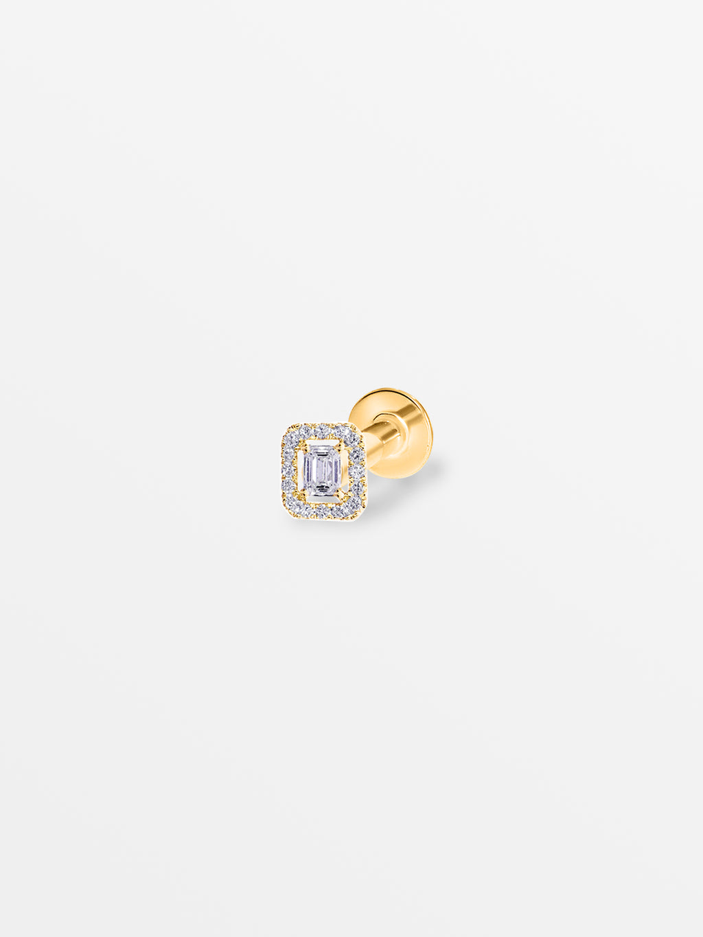 Emerald Cut Diamond Halo Piercing – Culet Jewellery